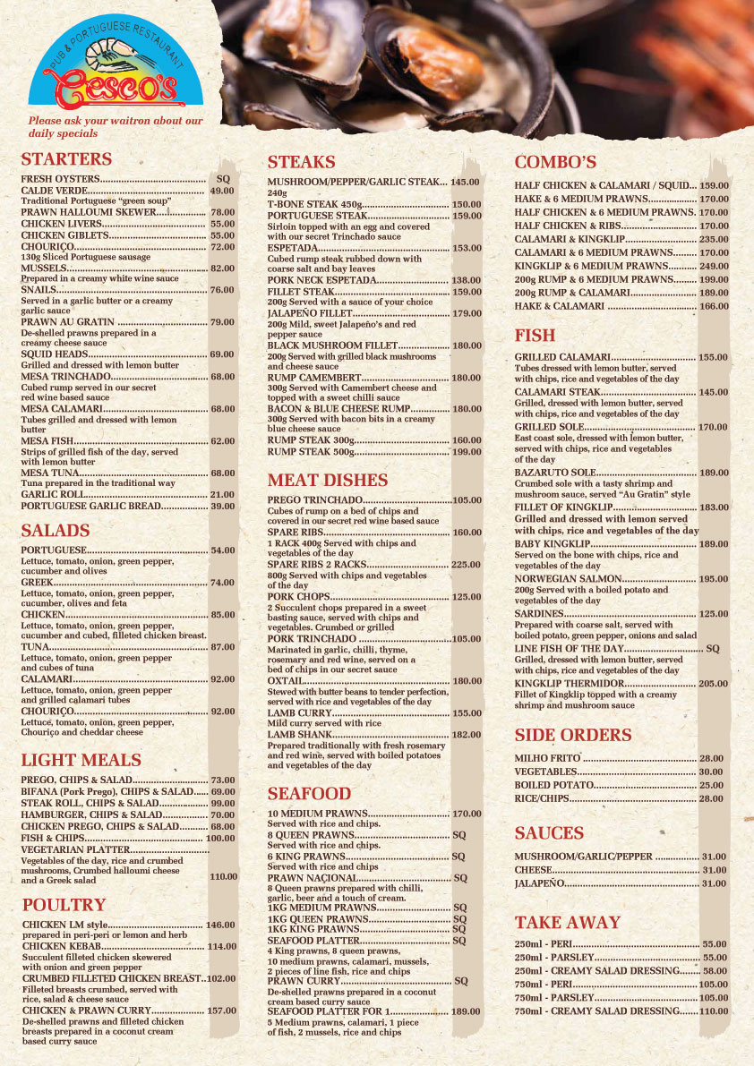 Cesco's Randburg - Portuguese Pub & Restaurant